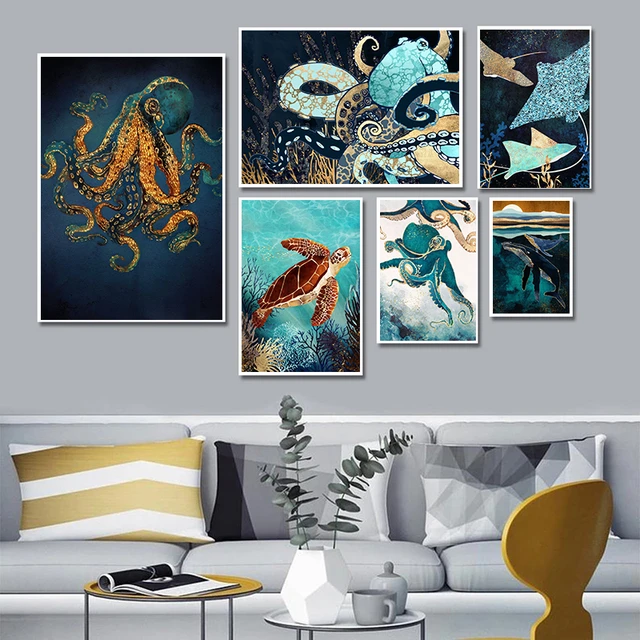 Abstract Marine Animals Paintings