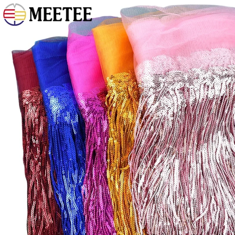 1-10Yards-Meetee-18cm-Sequin-Fringe-Trim-Tassel-Glitter-Lace-Fringes ...