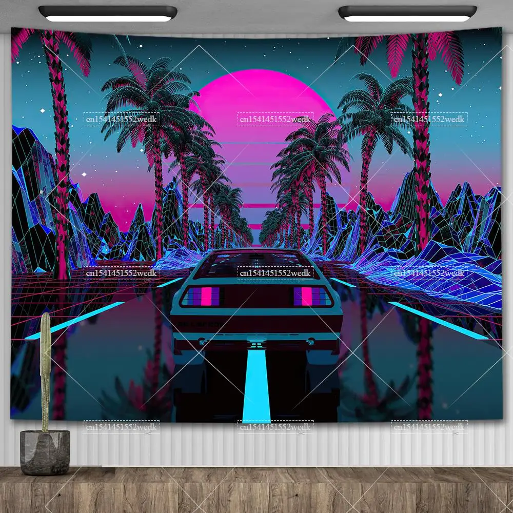 80s-Retrowave-Punk-Urban-Street-Scenery-Tapestry-Wall-Hanging-Aesthetic ...