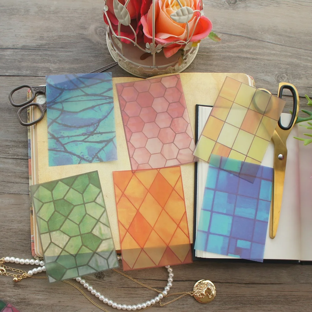 30pcs-Colorful-Glass-Diamond-Scale-Window-Design-Translucent-Paper ...