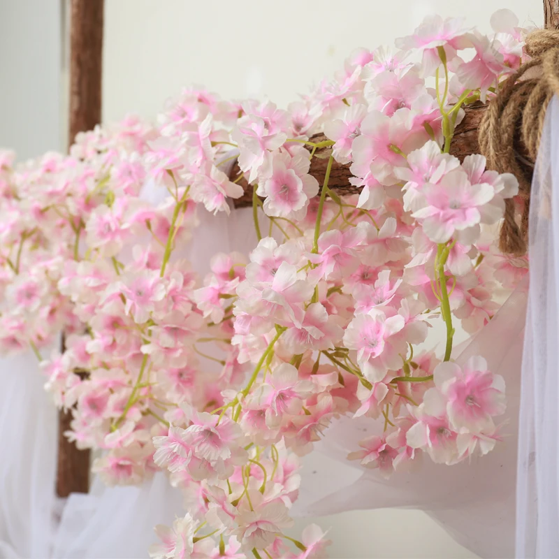 180cm-Pink-Cherry-Blossom-Silk-Artificial-Vine-Sakura-Hanging-Flowers ...