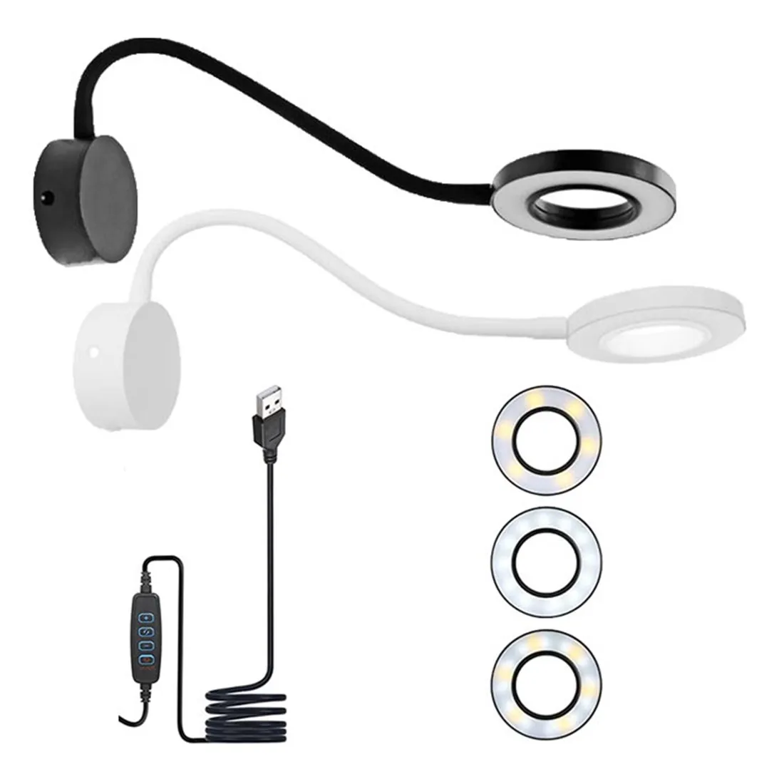 5W-10-Brightness-and-3-Color-Dimmable-LED-Reading-Light-USB-Powered-LED ...