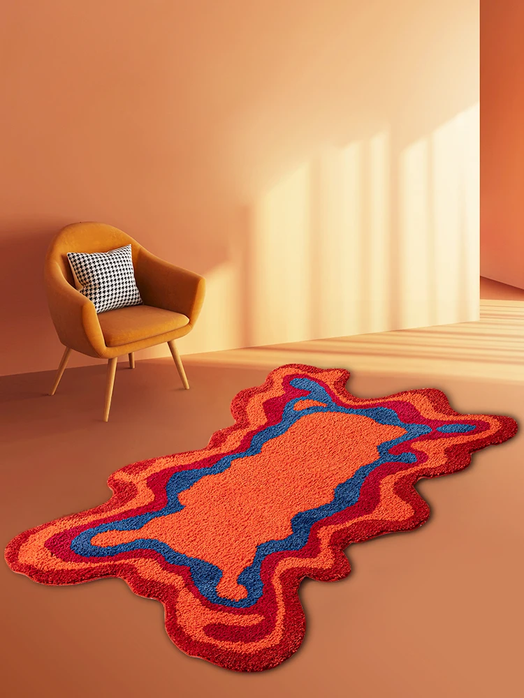 70s Retro Psychedelic Groovy Tufted Rug for Living Room Bedroom Fluffy ...