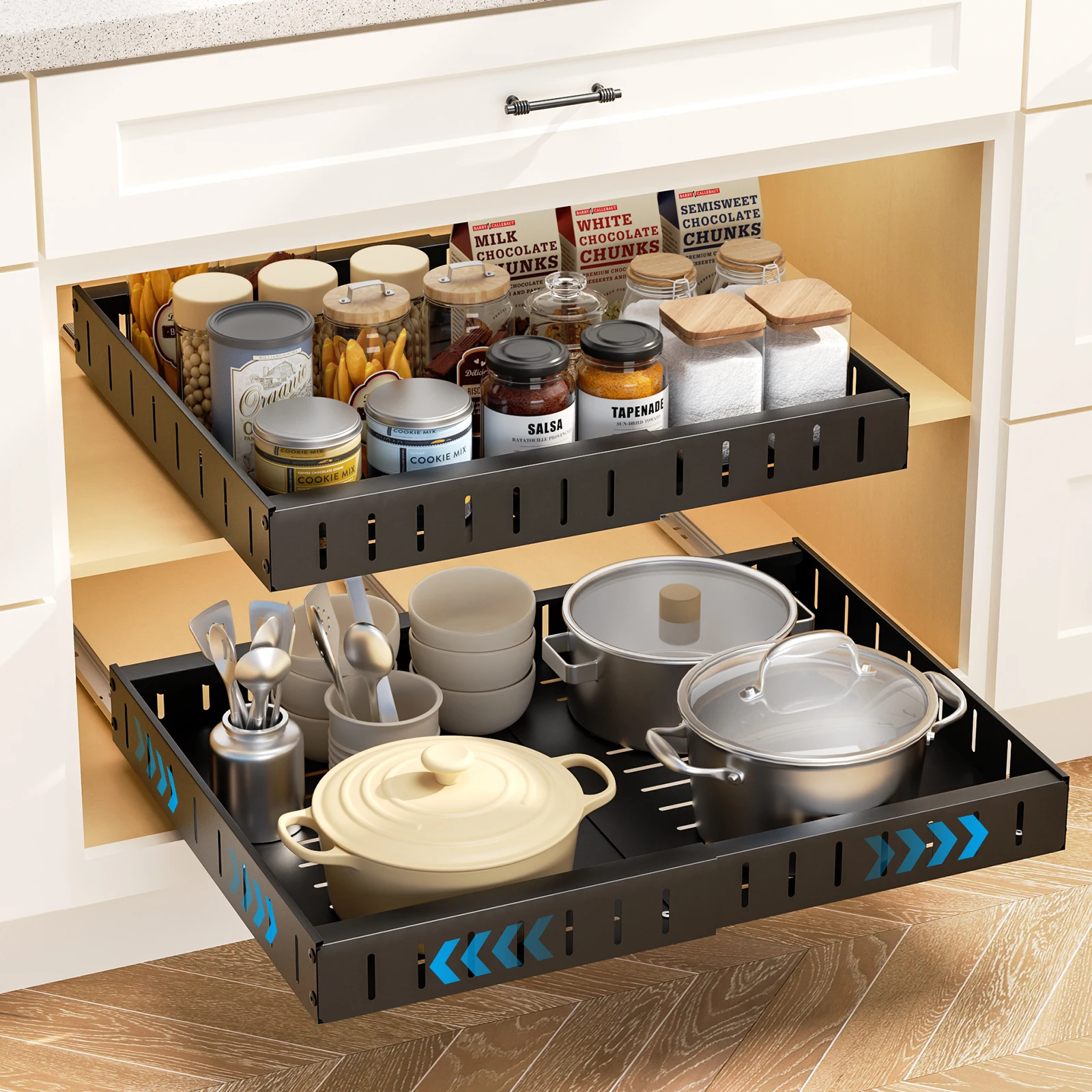 Pull Out Adjustable Cabinet Organiser,Extendable Pull Out Kitchen ...