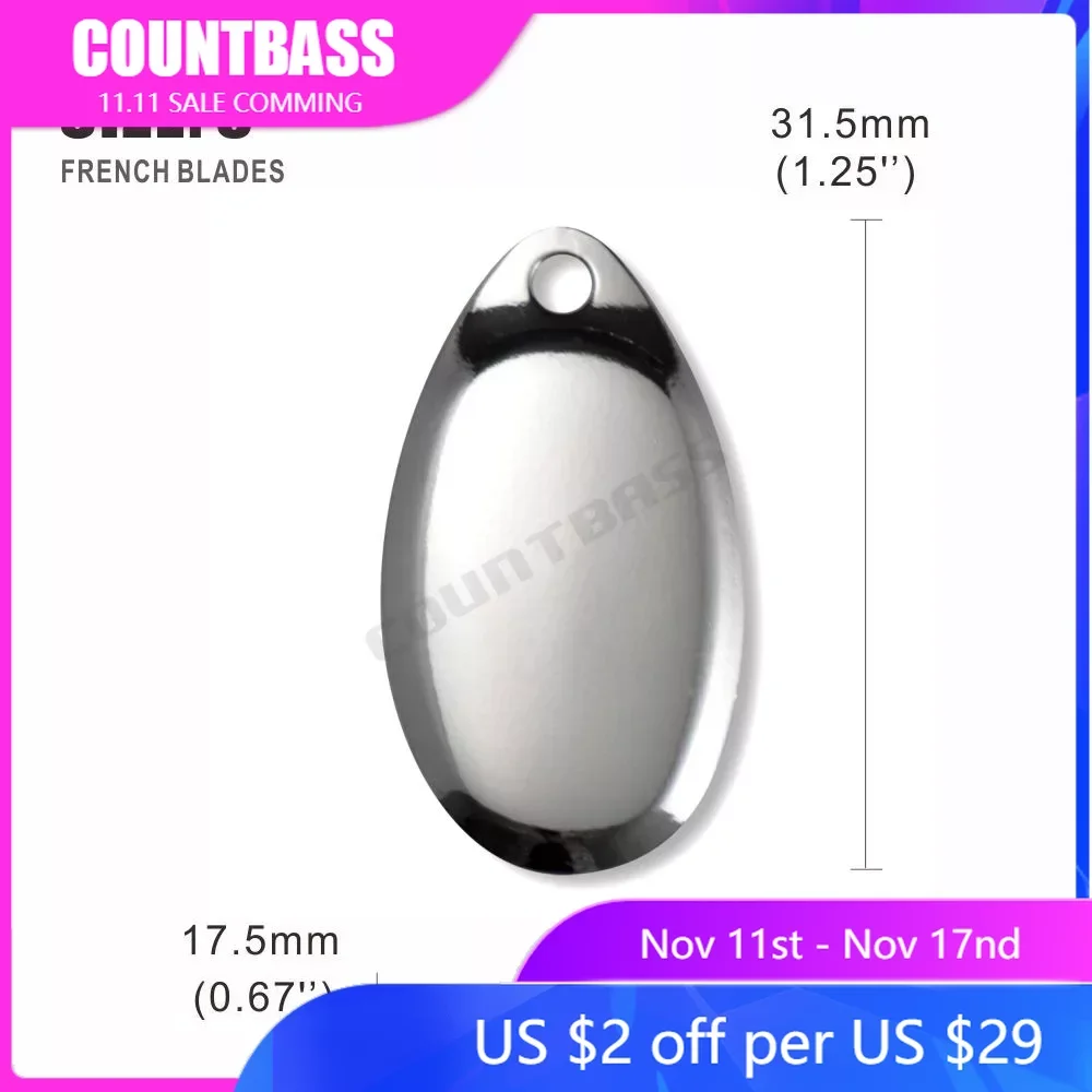 50PCS-Size-3-32-17-5mm-Nickel-Steel-French-Spinner-Blades-smooth-Finish ...