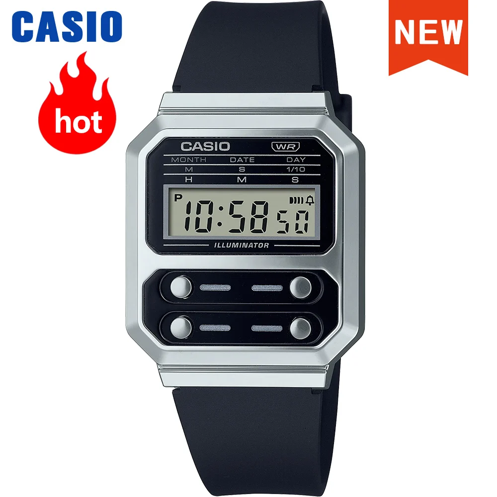 Casio watch watch for men Retro trend sports small square watch LED ...