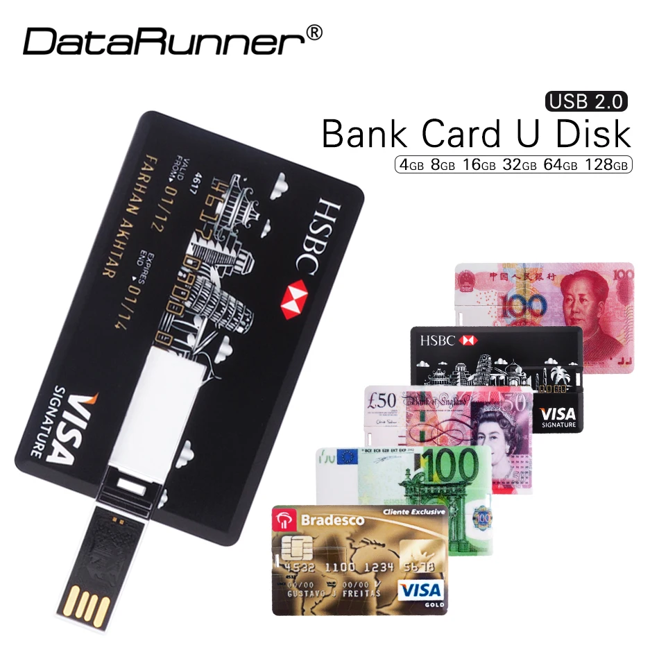 Datarunner-memoria-USB-128-para-tarjeta-de-cr-dito-Pendrive-de-32GB-4GB ...