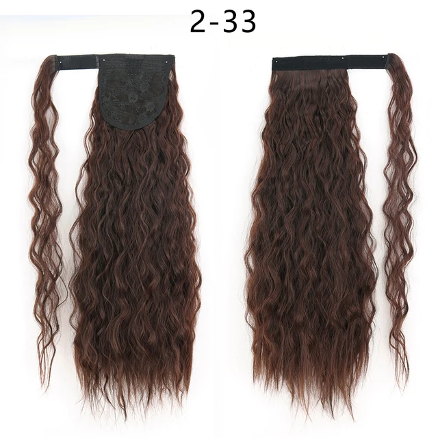 Synthetic 34 inch wavy / straight ponytail hair extensions
