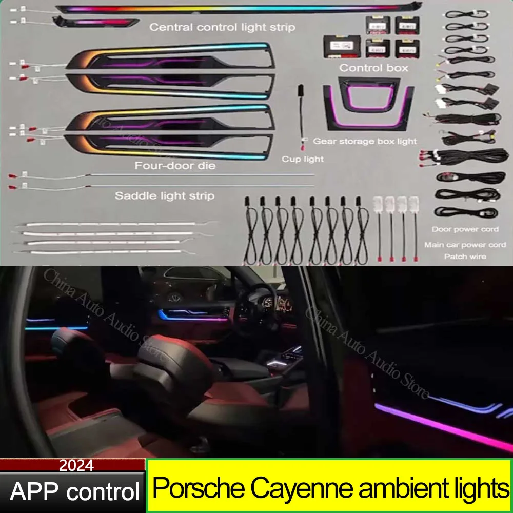 64-Colors-Ambient-Light-For-Porsche-Cayenne-2024-APP-Control-Door-Panel ...