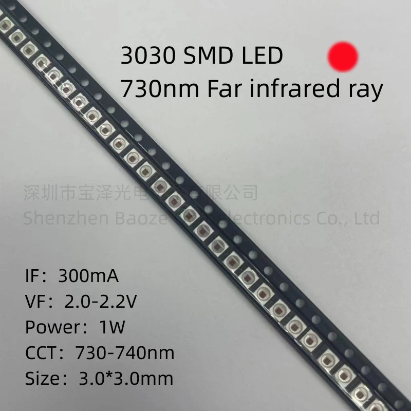 100PCS 1W 3030 730 740NM Night vision fill light SMD LED 3030 Far infrared| | - AliExpress