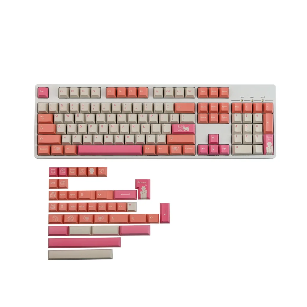 GMK-Orange-Boi-Keycap-142-Keys-Set-Pink-PBT-Cherry-Profile-DYE ...