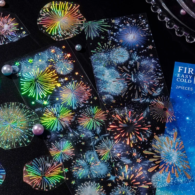 2-Sheets-pack-Fireworks-Clear-Stickers-Hot-Bronzing-Scrapbooking ...