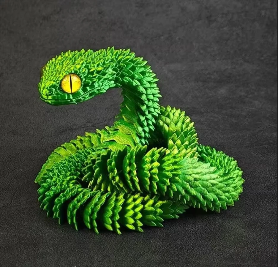 3D-Printed-Snake-Articulated-Snake-Models-Flexible-Joint-Animal-Model ...