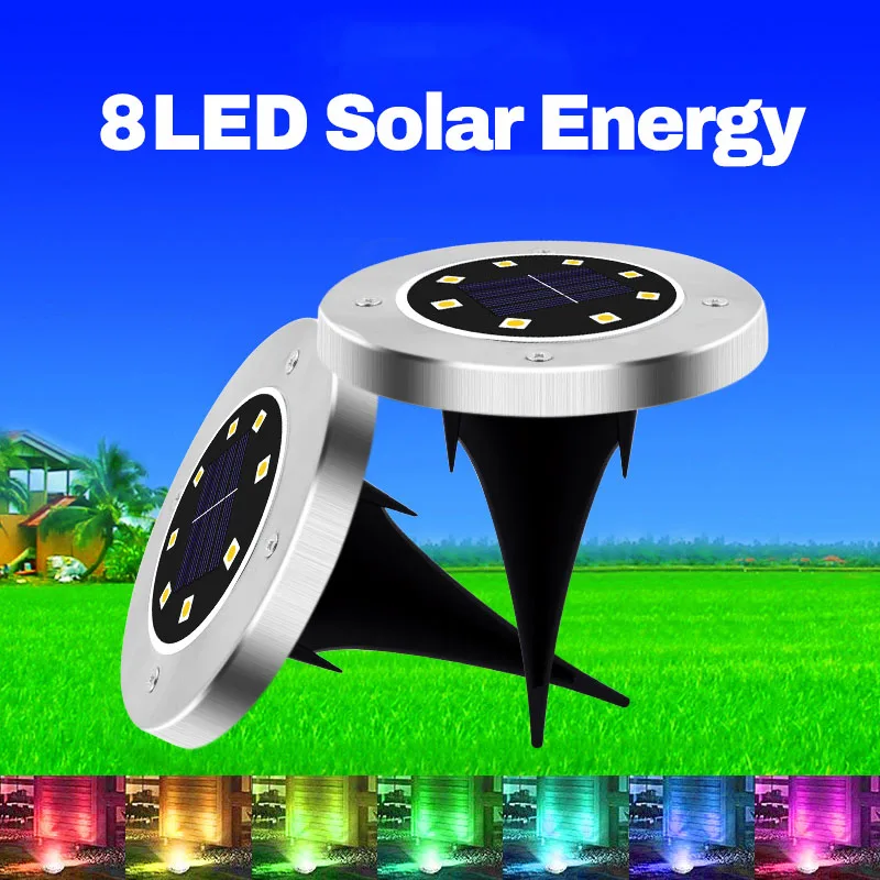 8-LED-Solar-Ground-Lights-Solar-Outdoor-Lamp-Outdoor-Solar-Waterproof ...