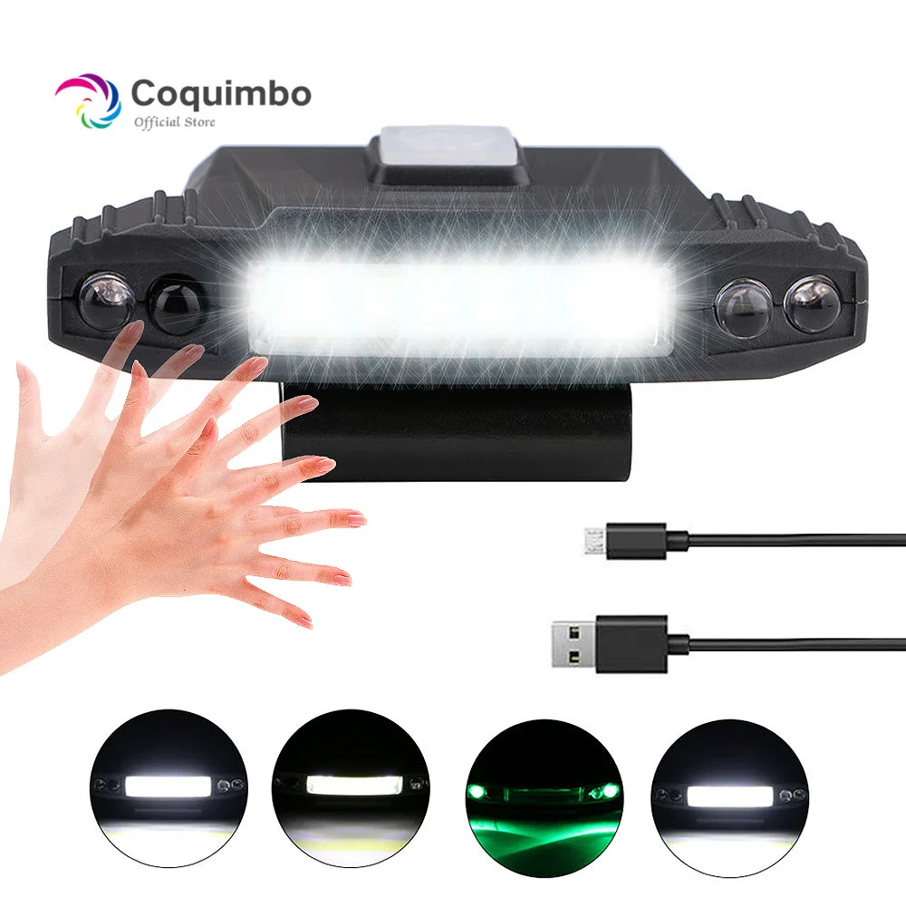 COB-Headlamp-Human-Body-Induction-Cap-Light-LED-Rechargeable-Portable ...