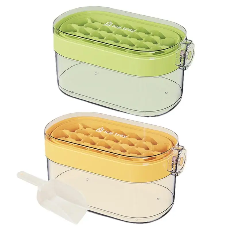 Ice-Cube-Tray-With-Lid-Rotating-Ice-Maker-With-24-Grids-And-Ice-Shovel ...
