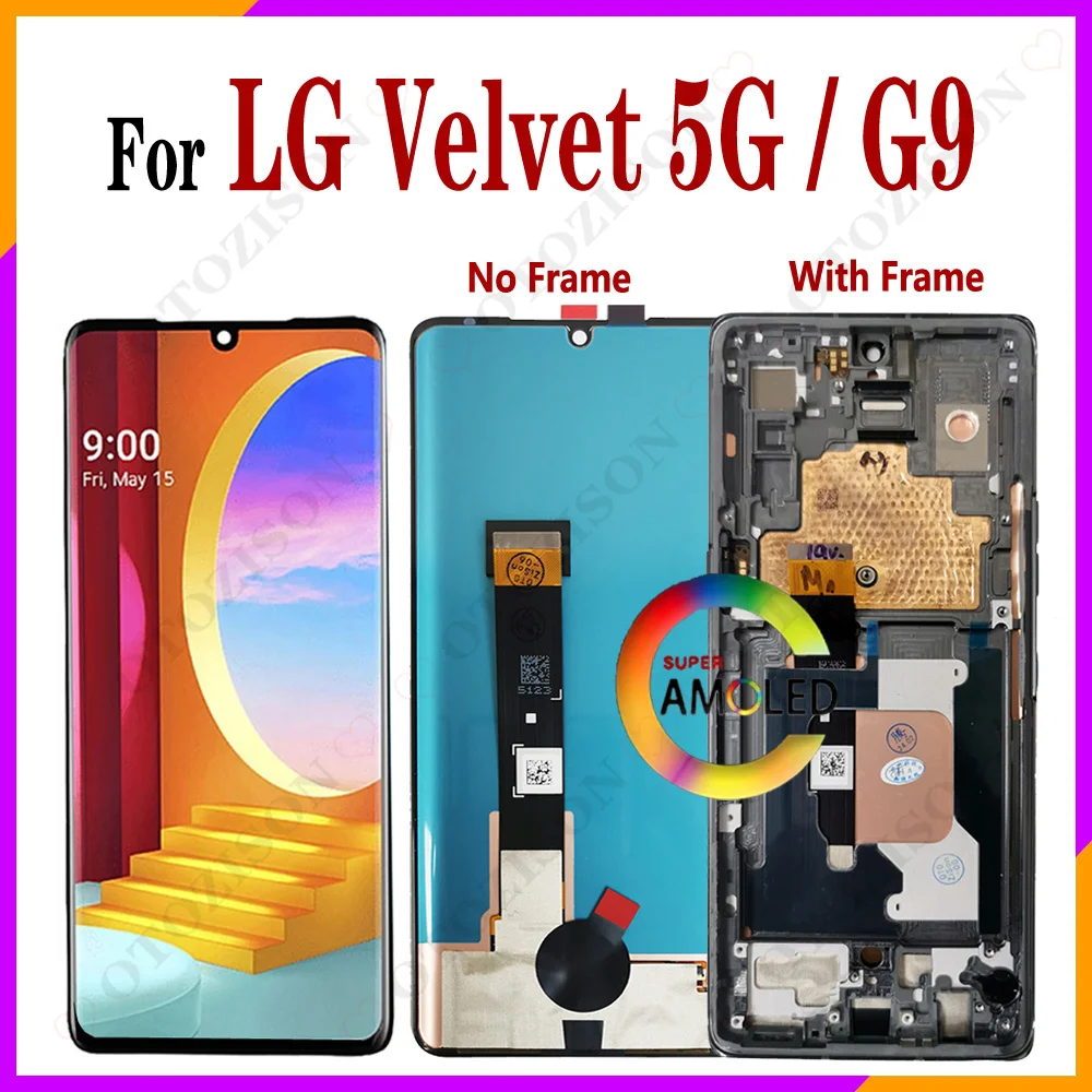 6.8" AMOLED For LG Velvet 5G LCD With Frame G9 ThinQ Screen LM-G900N ...
