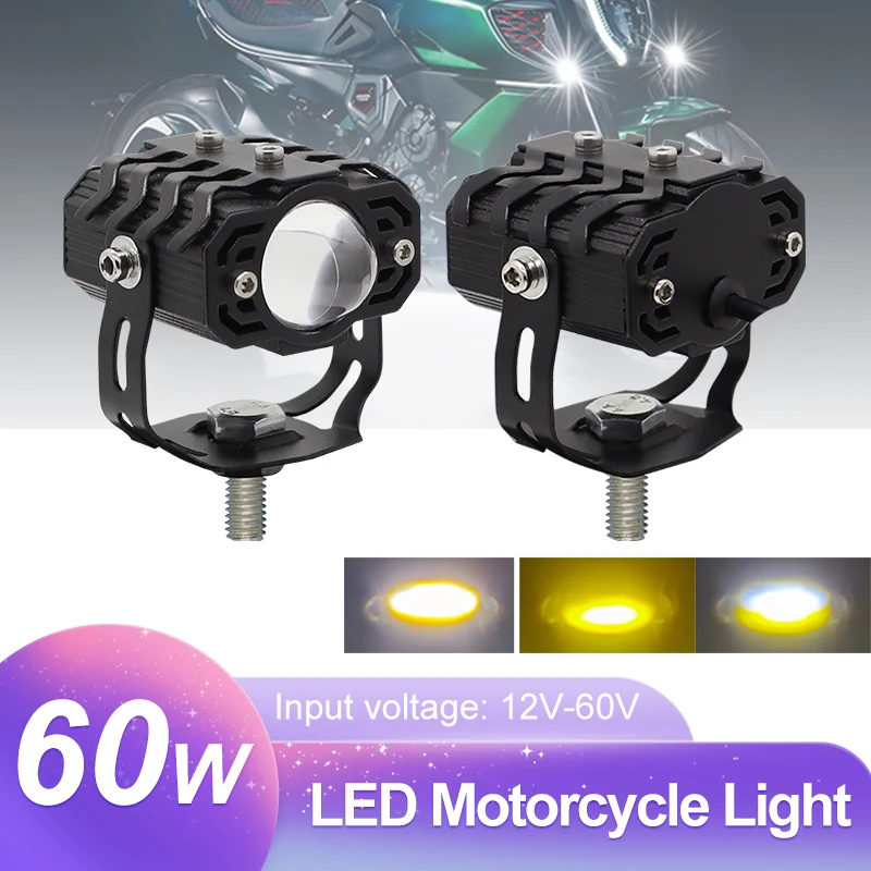 Led Motorcycle Light Spotlights 12V 60V Barra LED Lamp Auxiliary Fog ...
