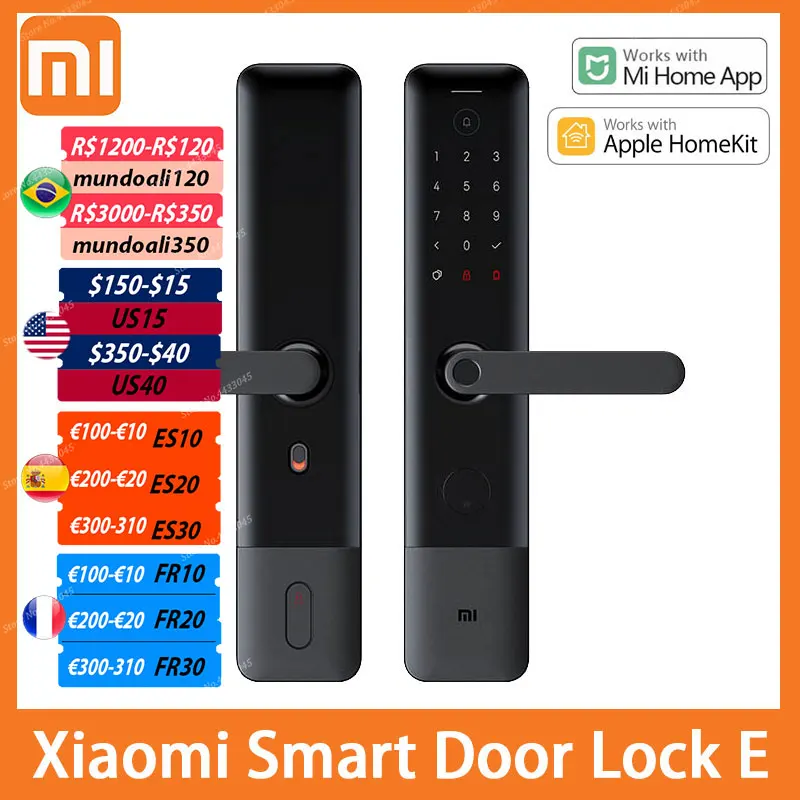 Xiaomi Smart Door Lock E Fingerprint Bluetooth Homekit Unlock Anti-plug ...