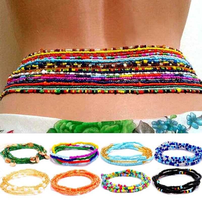 Bohemia Bead Waist Chain Body Jewelry Summer Sexy Bikini Beach Belly ...