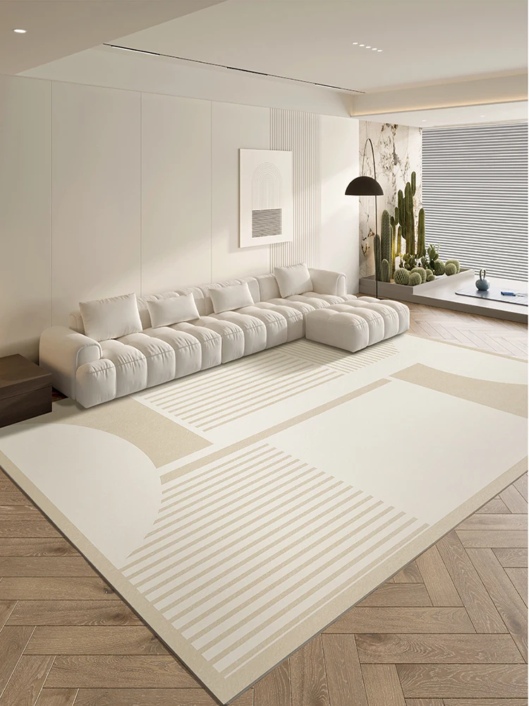 Minimalist Luxury Beige Carpet Striped Large Area Living Room Carpets ...
