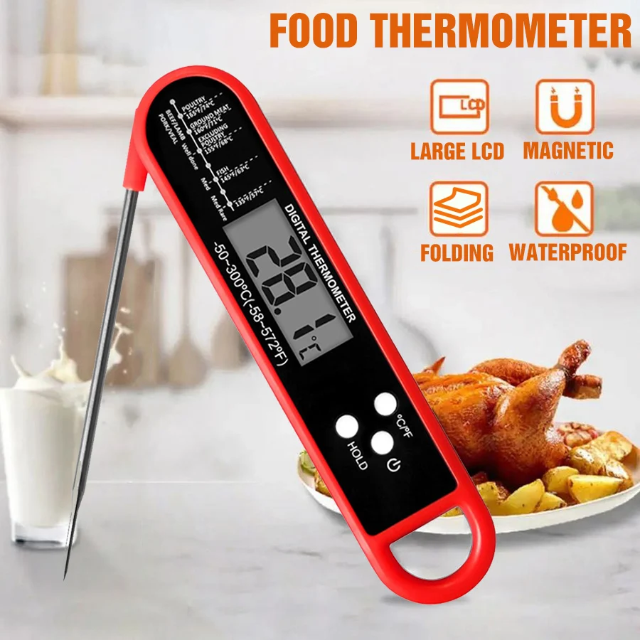 Folding-Digital-Oil-Thermometer-Needle-Meat-Thermometer-Instant-Read ...