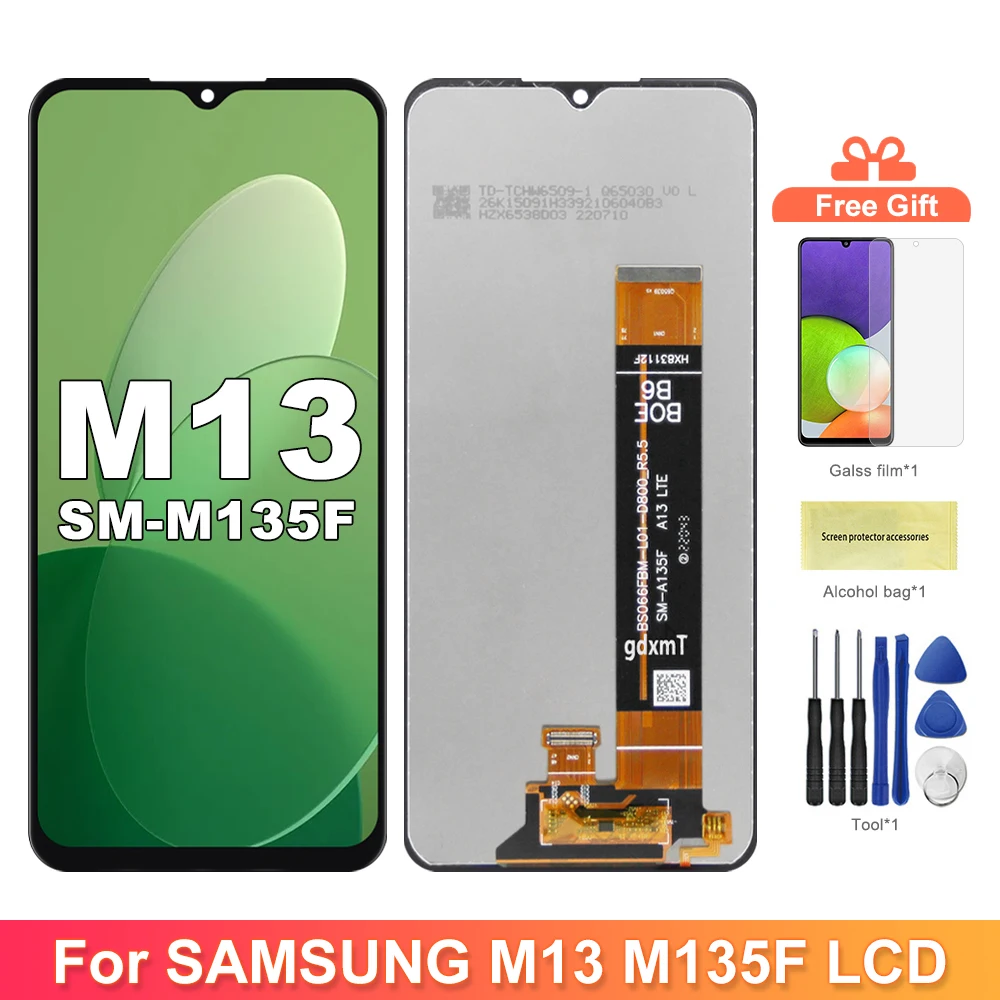 AMOLED LCD For Samsung Galaxy M13 M135 Display Touch Screen Digitizer ...