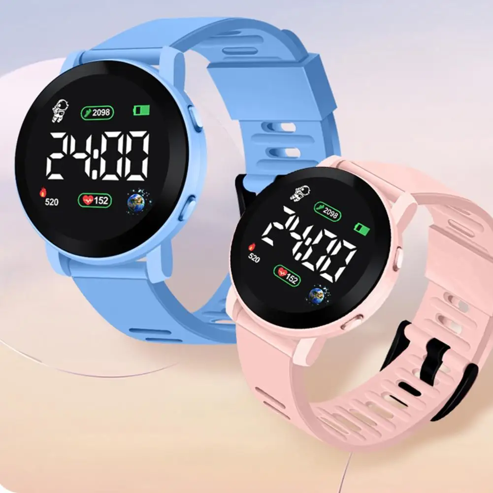 Student-Watch-LED-Display-Waterproof-Casual-Silicone-Watchband ...