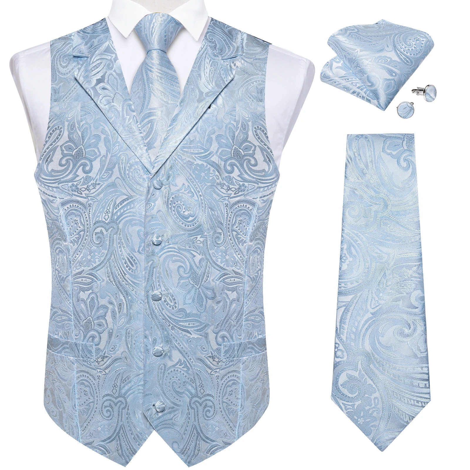 New-Arrival-Light-Blue-Men-s-Vest-for-Business-Party-Groom-Wedding ...