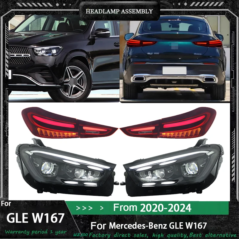 Car Lights For Mercedes-Benz GLE W167 Headlights+Taillights 2020-2024 ...
