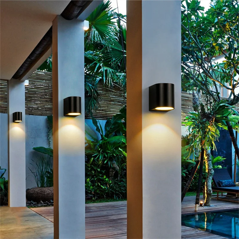 Outdoor-LED-Porch-Light-Up-Down-RGB-Wall-Lamp-GU10-AC85-265V-Double ...