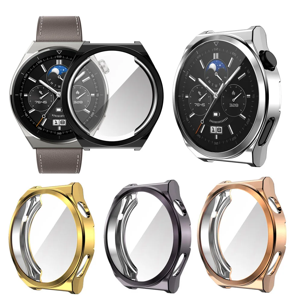 TPU Soft Shell Screen Glass Protector Case For Huawei Watch GT 3/2 Pro ...