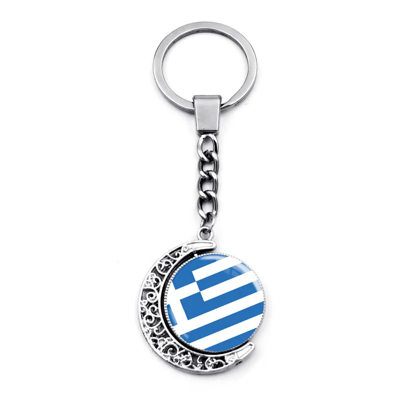 keychain greece Handmade Glass Cabochon Key Ring Holder Pendant Key ...