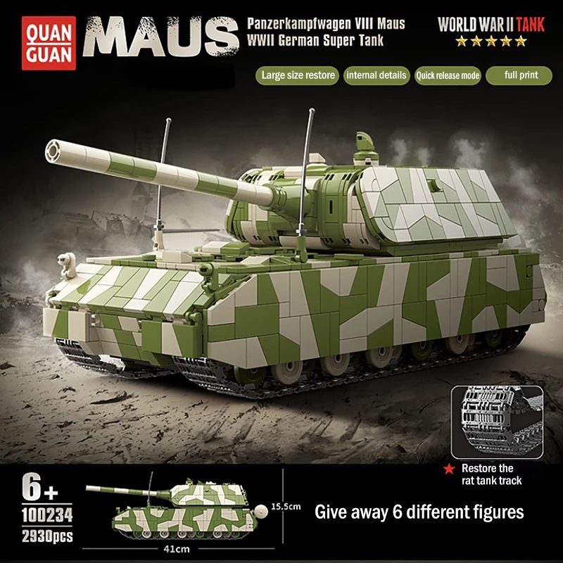 WW2 Military German Rat Heavy Armored Tank Model Army Tracked Armored ...