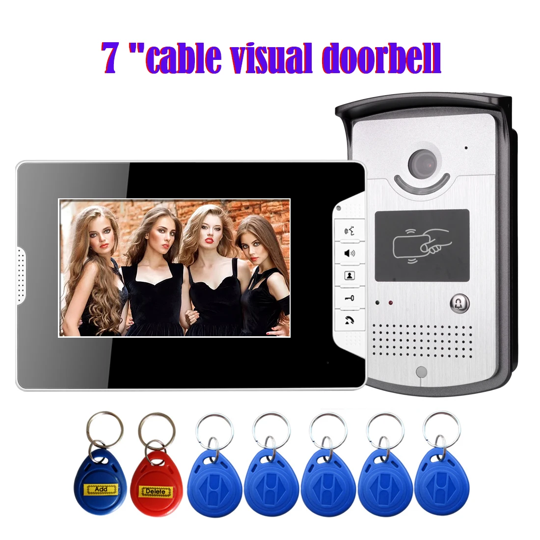 Visual intercom campainha 7'color cor com fio sistema de telefone da ...