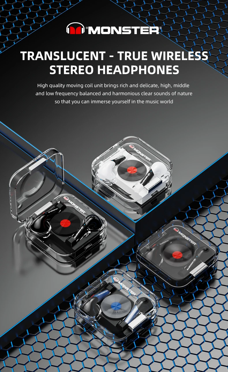 Monster-auriculares inalámbricos XKT01, cascos intrauditivos con ...