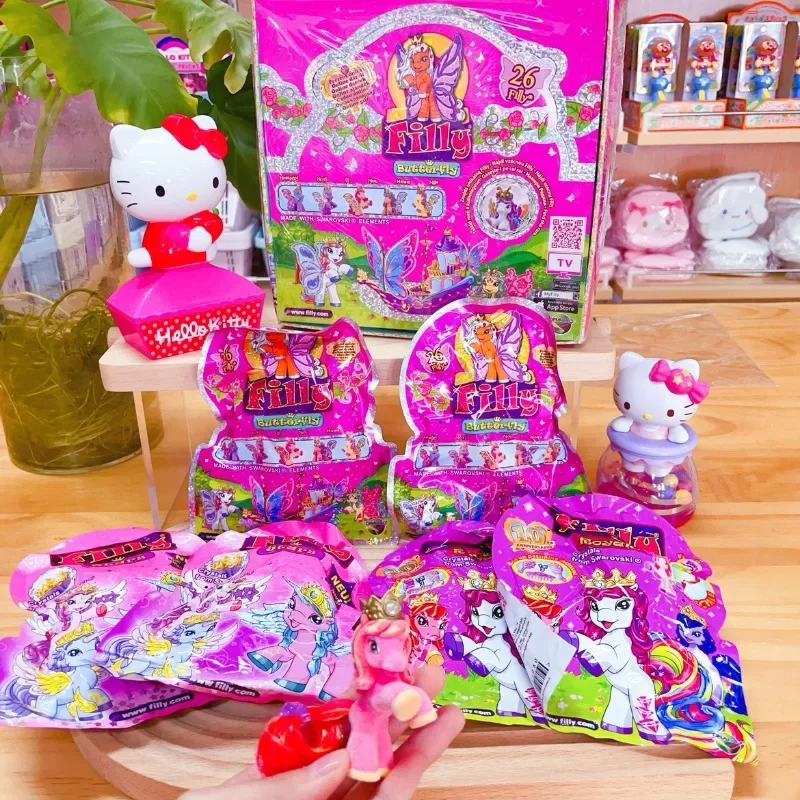 Filly Pony Stars Cute Kawaii Butterfly Flocking Pony Action Figure Doll ...