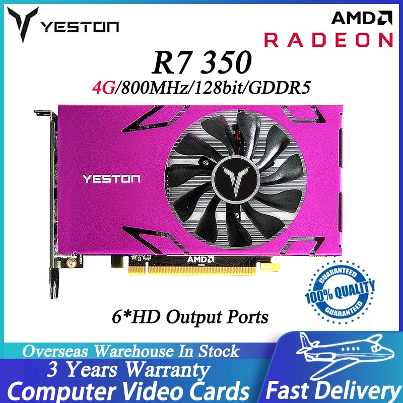 Yeston R7 350 4g Graphics Card 6-screen Gddr5 128bit 4500mhz Memory ...