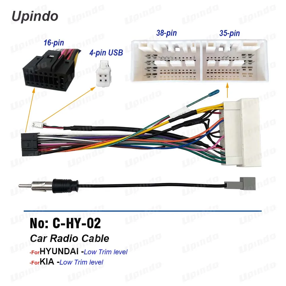Automobile Android Head Unit Cable For Hyundai Celesta I10 I20 Kia Kx3 ...