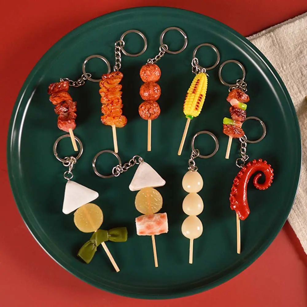 1Pc-Mini-Simulation-BBQ-Food-Keychain-Resin-Oden-Corn-Squid-Key-Chain ...