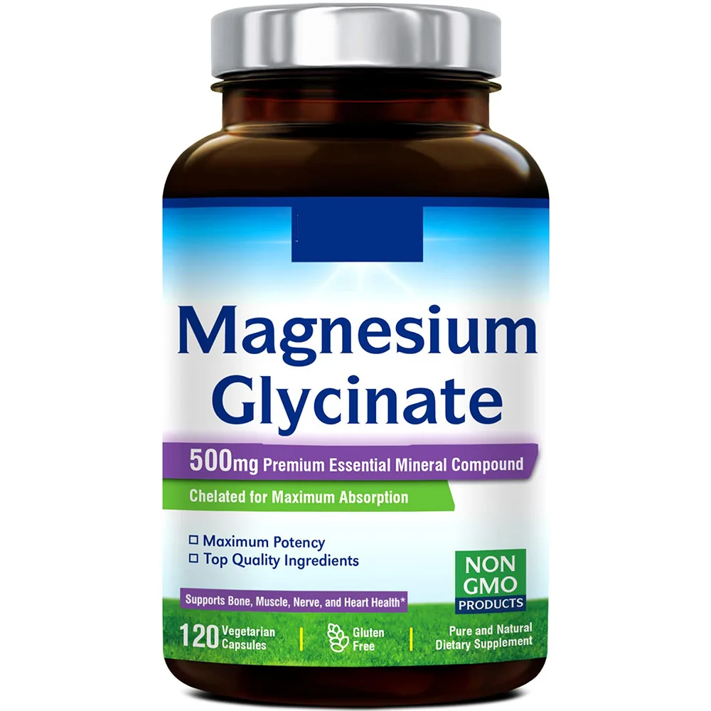 2-Bottle-Magnesium-Glycine-Capsule-Promotes-Muscle-and-Nerve-Health ...