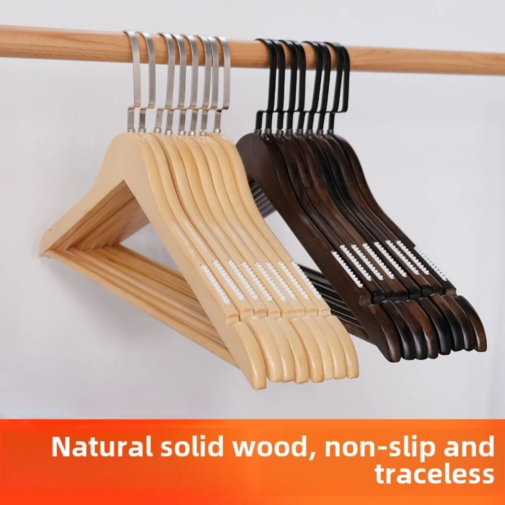 Solid-Wood-Hangers-Wooden-Clothing-Racks-Traceless-Hangers-Home ...