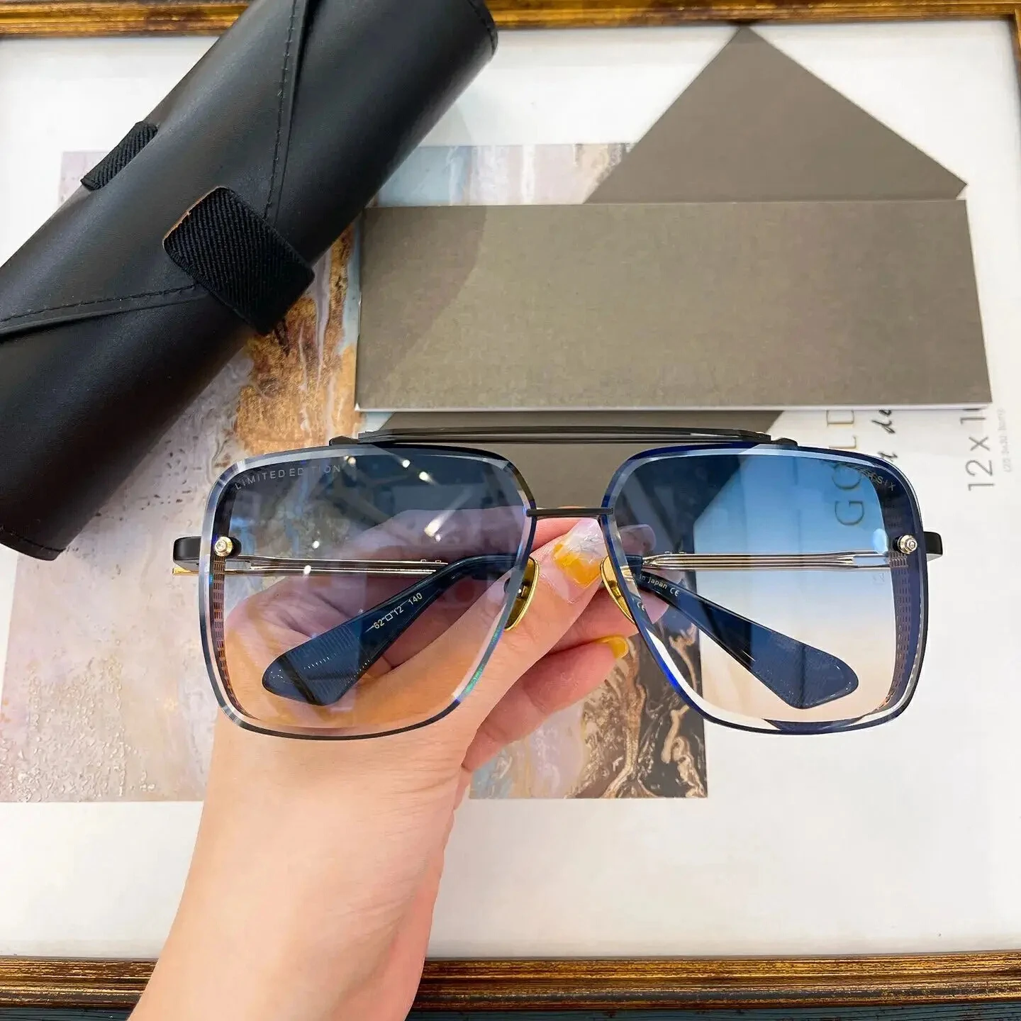 Original-Vintage-Classic-Business-Square-Metal-Frame-Men-Eyewear-UV400 ...