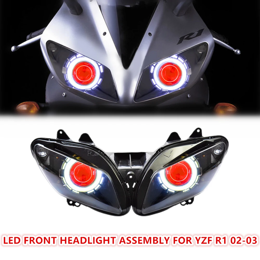 KT LED Motorcycle Headlight Assembly for Yamaha YZF R1 2002-2003 Front ...