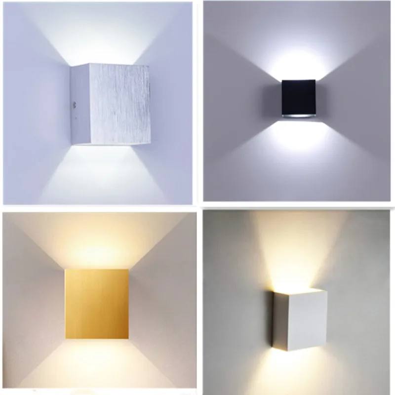 6W lampada LED Aluminium wall light rail project Square LED wall lamp ...