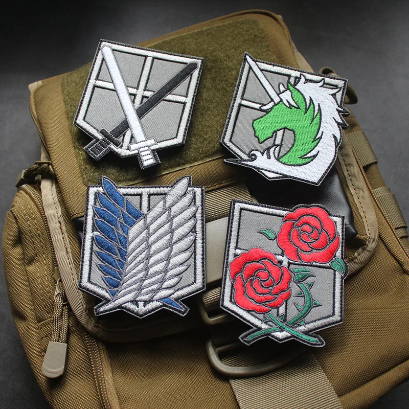 Attack on Titan Patch Embroidered Armband Wings of Liberty PVC Rubber ...