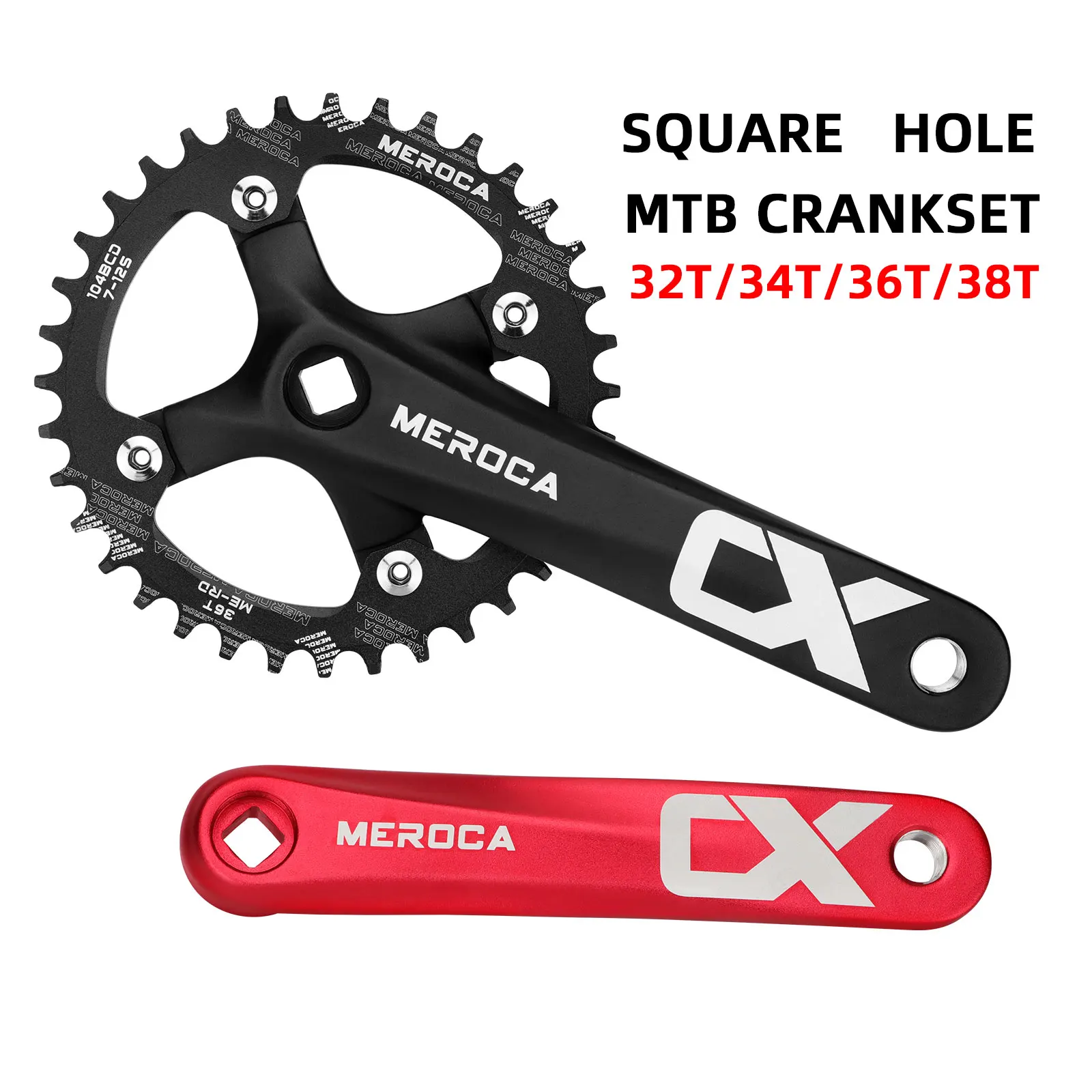 MEROCA-Square-Hole-Bicycle-Crank-104BCD-Aluminum-Alloy-Square-Hole ...