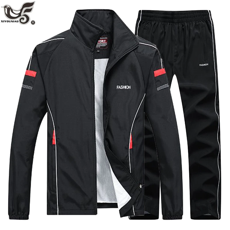 Lente Herfst Mannen Sportkleding 2 Stuks Sets Sport Pak Jas + Broek ...