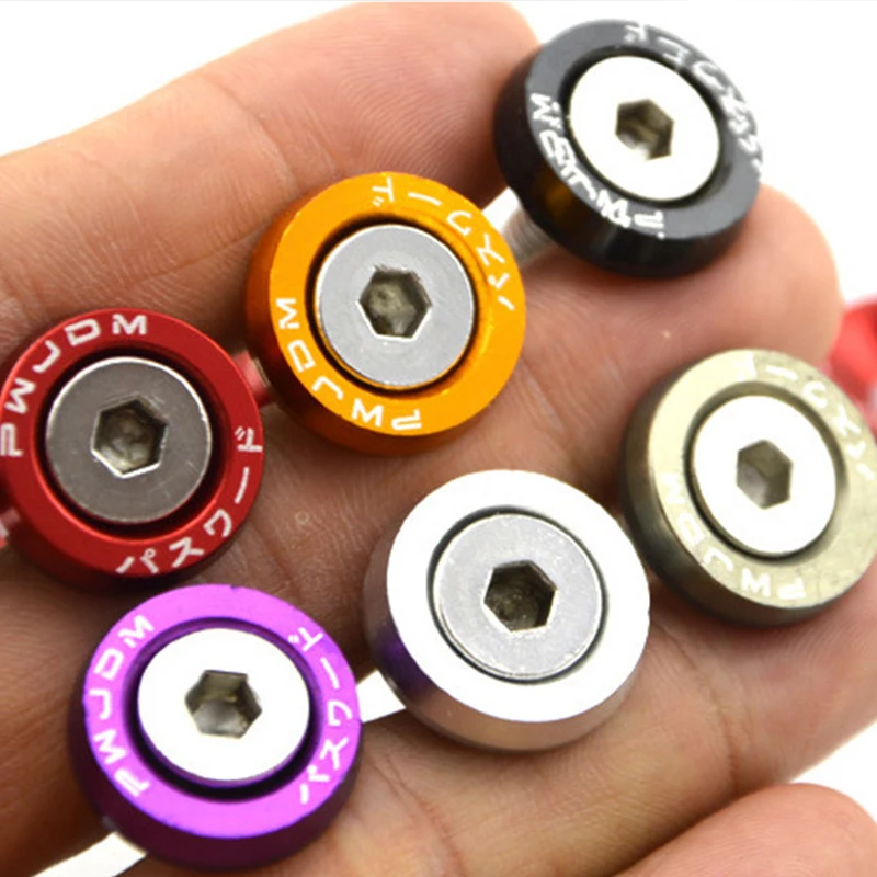 10PCS Universal M6 Car Nuts Bolts JDM Stickers Password Fender Washer ...