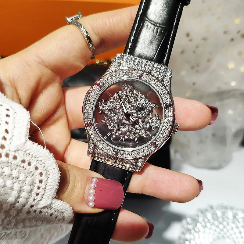 Top-Brand-Luxury-Women-Watches-With-Rhinestone-Spinning-Dial-Ladies ...